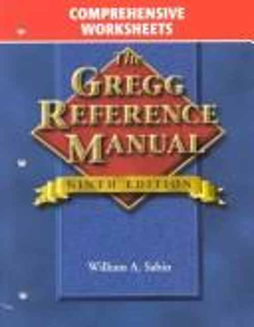 Gregg Reference Manual, Basic Worksheets : Grammar, Usage, and St ...