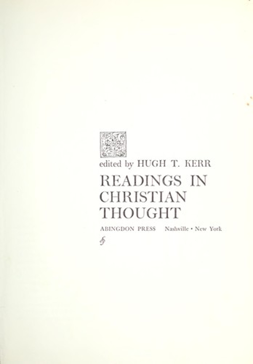 Readings in Christian Thought Hugh Kerr 9780687355495 | eBay UK