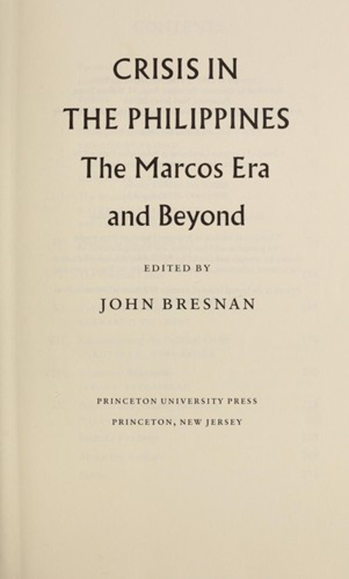 CRISIS IN THE Philippines : The Marcos Era and Beyond. Preface by £7.87 ...